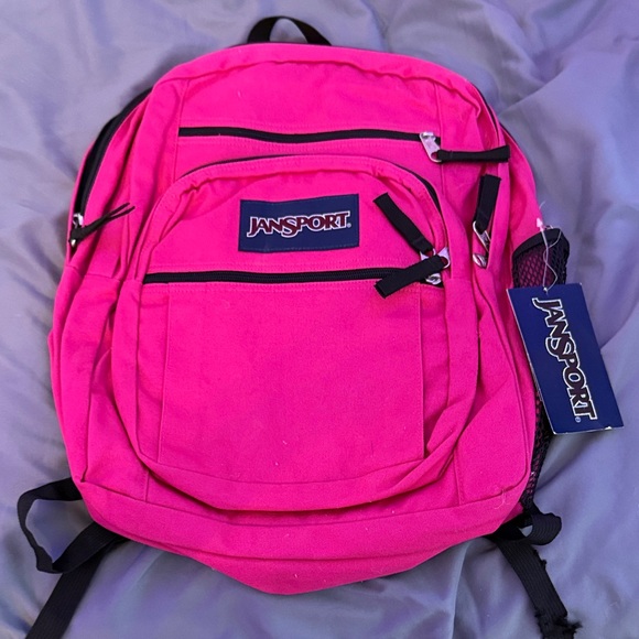 Jansport | Accessories | Jansport Pink Backpack With Black Details ...